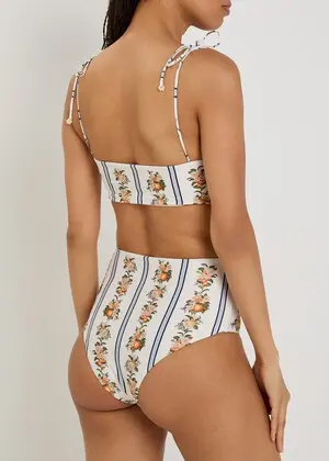 Agua Bendita Primavera Floral-print Bikini Top - Multicoloured