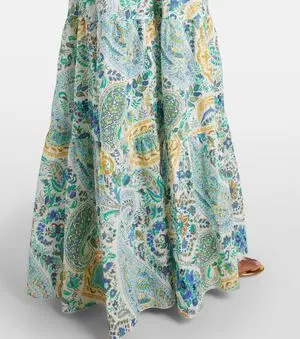 Etro Paisley Tiered Cotton Maxi Dress
