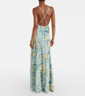 Etro Paisley Tiered Cotton Maxi Dress