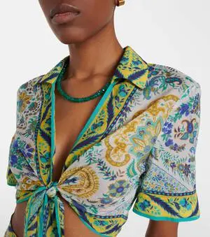 Etro Floral Cotton Crop Top