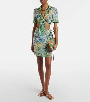 Etro Floral Cotton Beach Cover-up - Multicoloured
