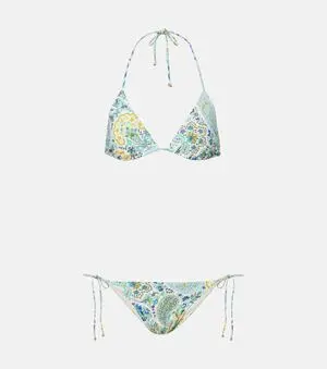 Etro Paisley Print Triangle Bikini - Multicoloured