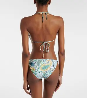 Etro Paisley Print Triangle Bikini - Multicoloured