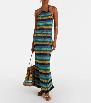 Etro Striped Cotton-blend Maxi Dress