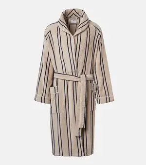 Brunello Cucinelli Striped Cotton Terry Bathrobe - Beige
