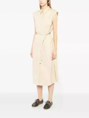 LESS Belted Shirt Dress - Neutrals