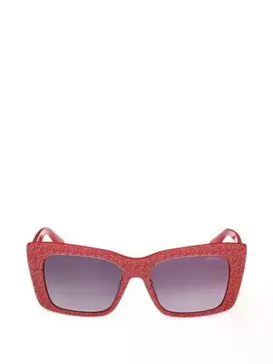 Guess Geometric Frame Sunglasses - Red