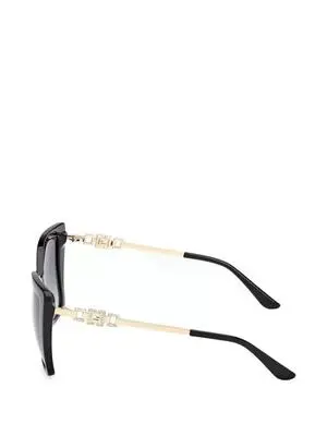 Guess Cat Eye Sunglasses With Gold Tone Hardware - Black