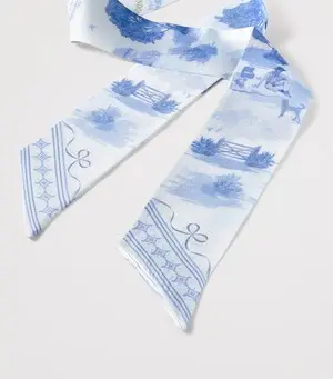ASPINAL OF LONDON Silk Landscape Skinny Scarf