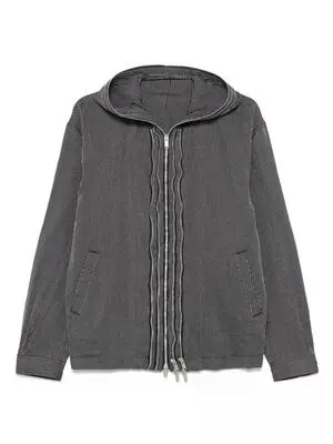 Undercover Striped Zip-up Hooded Jacket