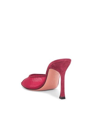 Amina Muaddi Alexa Mesh 95 Slipper - Ruby