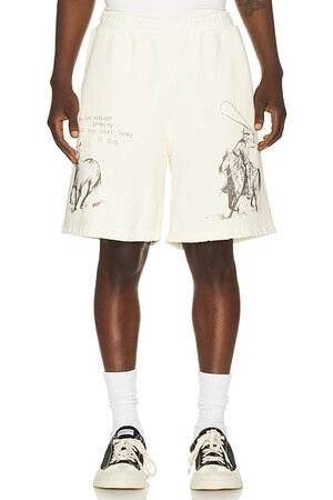 ONE OF THESE DAYS Graphic Sweat Shorts - Bone