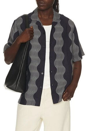 Frescobol Carioca Roberto Linen Shirt - Navy