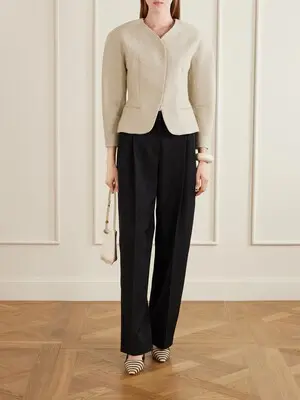 Jacquemus La Petite Veste Ovalo Cotton And Linen-blend Blazer - Neutrals