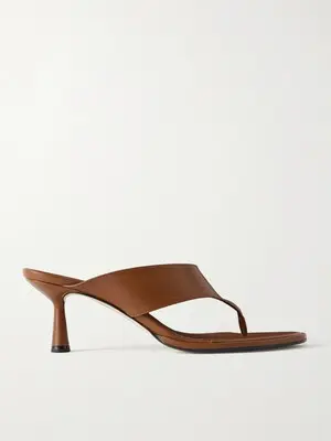 AeydĒ Olenna 65 Leather Thong Mules - Brown