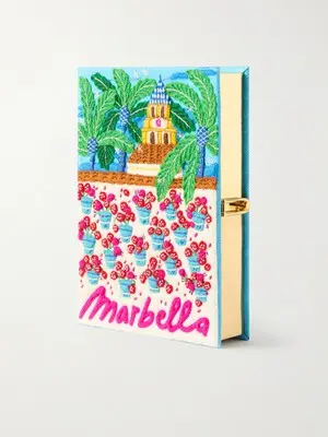 OLYMPIA LE-TAN Olympia Le-Tan Marbella Appliquéd Embroidered Canvas Clutch Multi