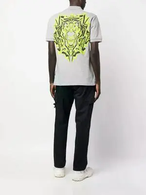 PLEIN SPORT Ss Thunder Tiger Cotton Polo Shirt - Grey