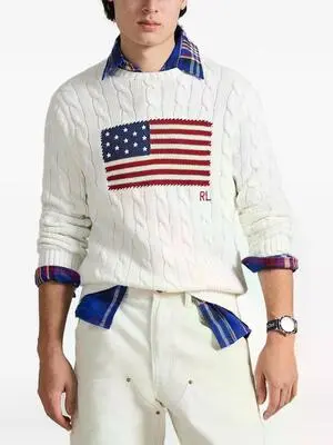 Polo Ralph Lauren Cable-knit Flag Motif Sweater