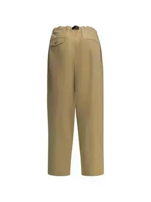 Comme Des Garçons Belted Pleated Cotton Trousers