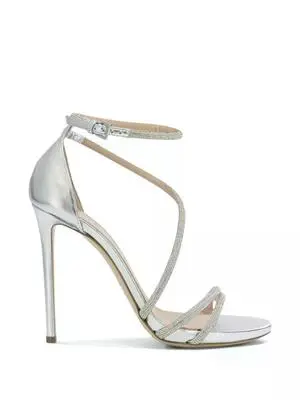NINALILOU Micol Crystal Embellished Sandals - Silver