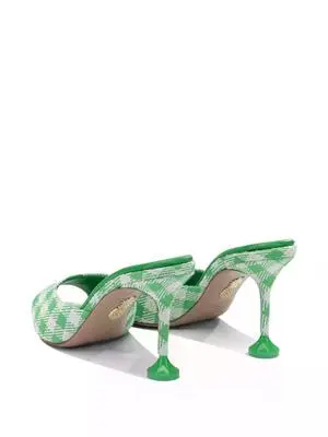 AQUAZZURA Check-pattern Open-toe Mules