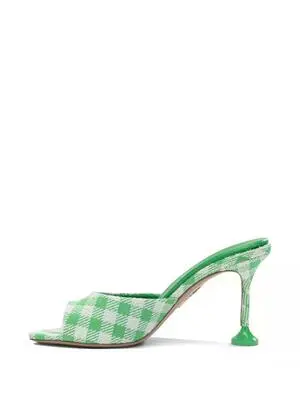 AQUAZZURA Check-pattern Open-toe Mules