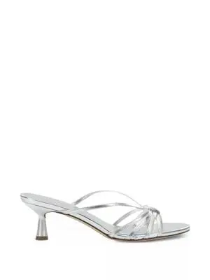 AeydĒ Aeyde Abby Laminated Leather Sandals Silver