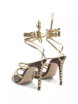 GIANVITO ROSSI Lace-up Stiletto-heel Sandals - Brown