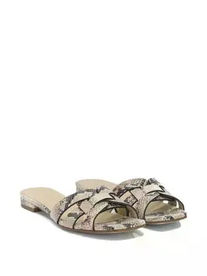 SERGIO LEVANTESI Norma 6 Snake-effect Caged Sandals - Neutrals