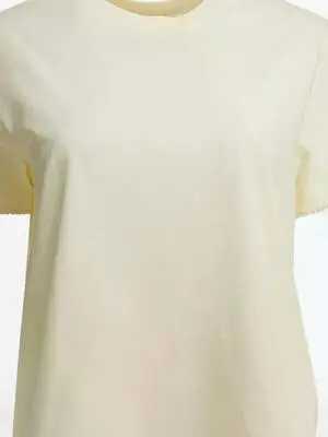 Moncler Logo-patch Scalloped-trim T-shirt - Neutrals