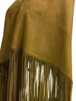 FURLING BY GIANI Fringe-trimmed Suede Scarf