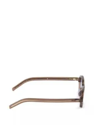 Prada Acetate Oval Sunglasses With Metal Plaque