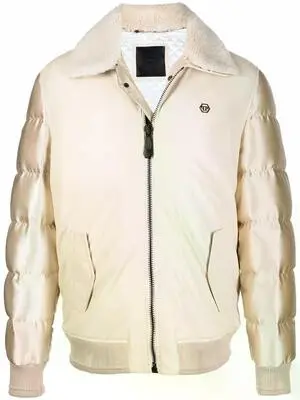 Philipp Plein Metallic Padded Jacket With Shearling Lining