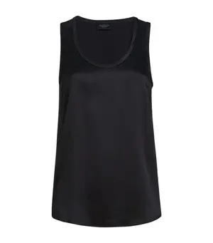 Brunello Cucinelli Stretch-silk Reversible Tank Top - Black