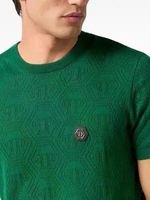 Philipp Plein Monogram-pattern T-shirt - Green