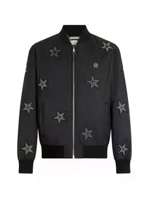 Philipp Plein Star Embellished Bomber Jacket - Black