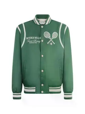 Philipp Plein Long-sleeve Bomber Jacket With Embroidered Details - Green