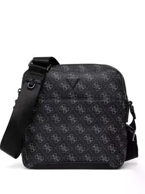 Guess Torino Patterned Messenger Bag - Black