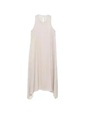 Peserico Geometric Print Asymmetric Dress - Neutrals