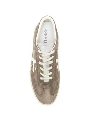 Premiata David Logo-patch Suede Sneakers - Brown
