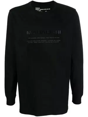 MAHARISHI Logo-print Long-sleeve T-shirt - Black