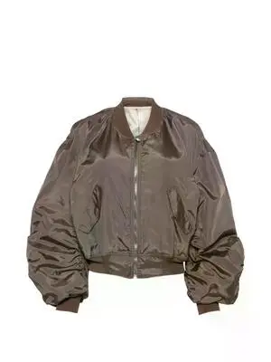 Rick Owens Padded Zip-Up Bomber Jacket Grey