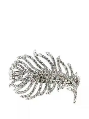 JENNIFER BEHR Crystal Feather Barrette - Silver