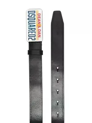 Dsquared2 Logo Plaque Leather Belt