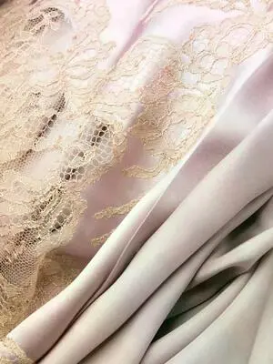Carine Gilson Lace-detail Belted Silk Robe - Pink