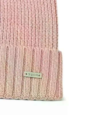 Geox Ribbed Knit Logo Beanie - Pink