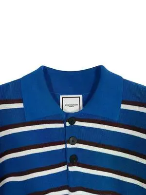 WOOYOUNGMI Striped Polo Shirt - Blue