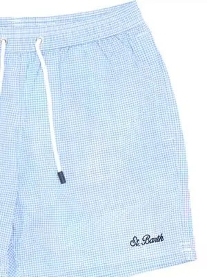 MC2 SAINT BARTH Gingham Swim Shorts - Blue