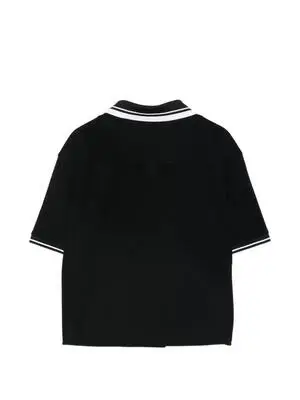 JUUN.J Zip-fastening Striped Polo Shirt - Black