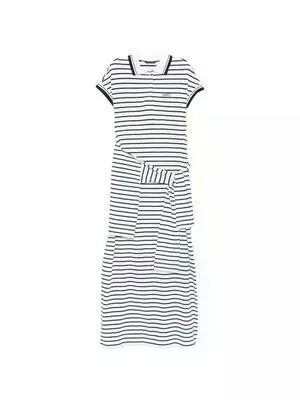 JUUN.J Striped Cotton Polo Dress - White